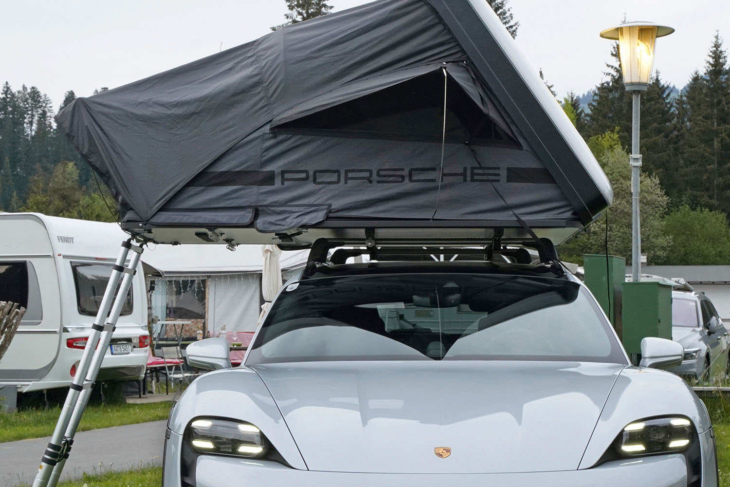 A Luxury Camping Adventure | Testing the Porsche Taycan Cross Turismo ...